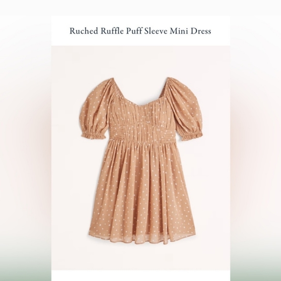 Abercrombie & Fitch | Dresses | Abercrombie Ruched Ruffle Puff Sleeve ...